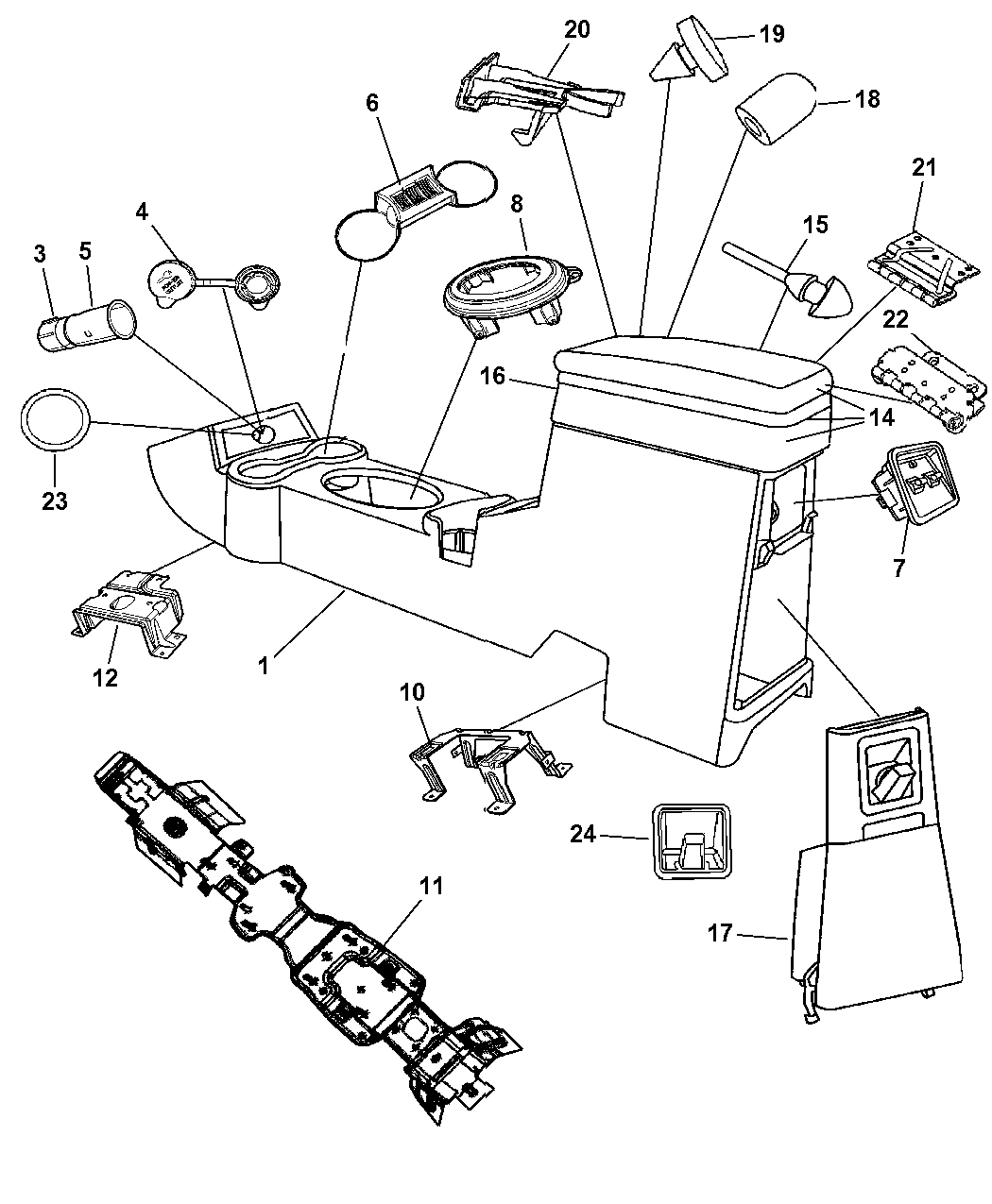 55112907AF - Genuine Mopar GRILLE-COWL TOP