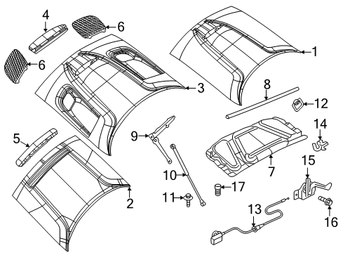 68453283AA - Genuine Mopar Bezel-Hood