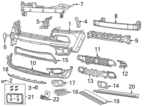 68232189AB - Genuine Mopar Fascia-Front Upper
