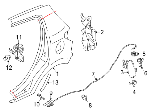 5943A008 - Genuine Mopar Hook-Fuel Filler Lid