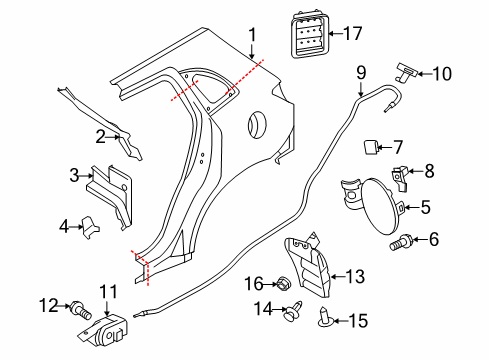 5940A143 - Genuine Mopar Door-Fuel Filler