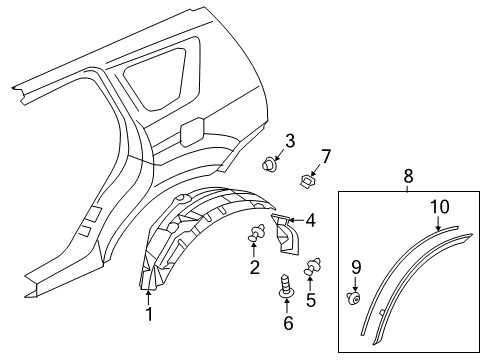 5370B016 - Genuine Mopar Shield-Rear Wheel Splash