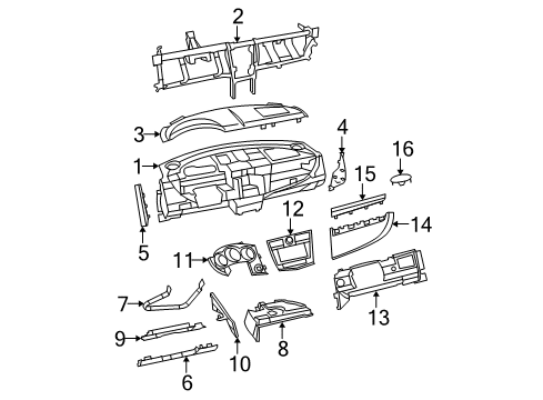 5291684AD - Genuine Mopar Reinforce-Instrument Panel