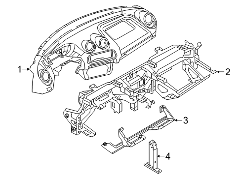 68251397AA - Genuine Mopar Dash Panel Crossmember Brace