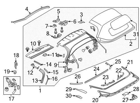 68368458AA - Genuine Mopar WEATHERSTRIP-A-Pillar To Roof