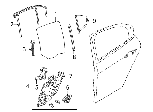 68469010AA - Genuine Mopar W-Strip-Rear Door Flush Glass