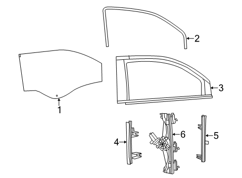 68070267AE - Genuine Mopar Front Door Window Regulator