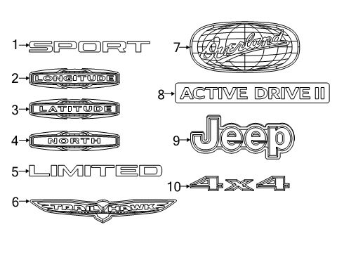 68423960AA - Genuine Mopar Liftgate Nameplate