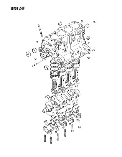Short Engine - 1990 Dodge Ram 50