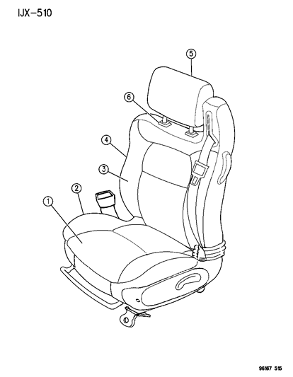 Front Seats - 1996 Chrysler Sebring Convertible