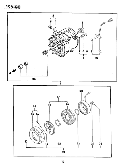 Air Conditioner Compressor - 1992 Dodge Colt