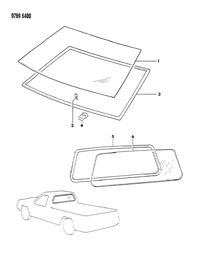 Glass - Windshield & Backlite - 1989 Dodge Ram 50