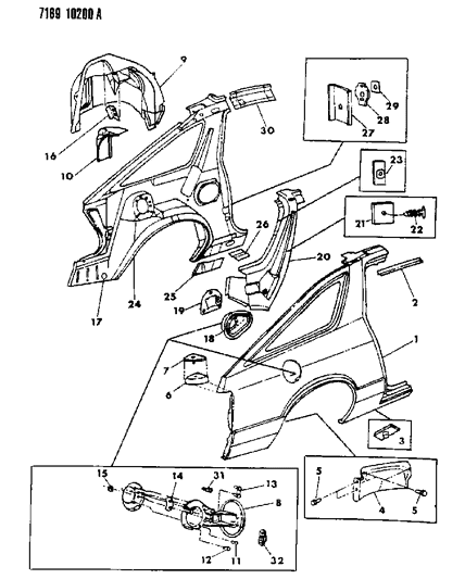 Body Rear Quarter - 1987 Dodge Daytona