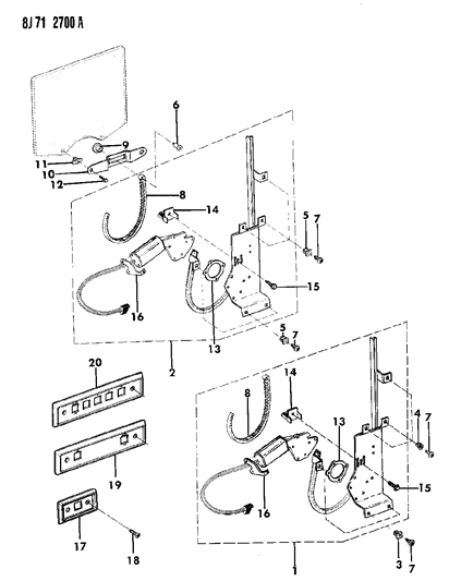 Regulator - Door Glass - 1989 Jeep Grand Wagoneer