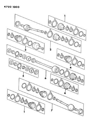 Axle Shafts Kits, Front - 1984 Dodge Colt