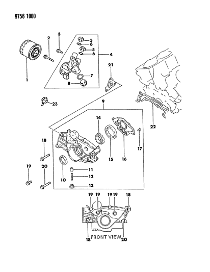 Oil Pump & Oil Filter - 1989 Dodge Raider