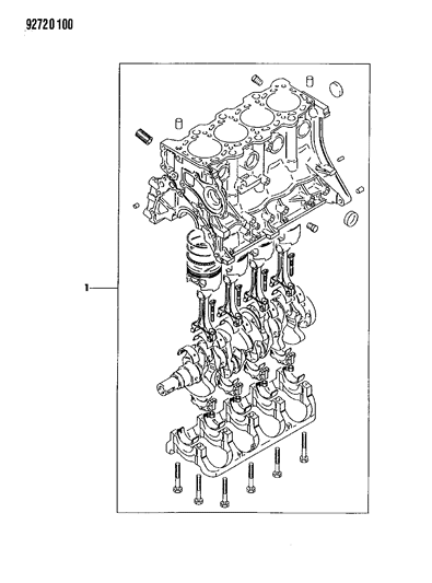 Engine , Short - 1992 Dodge Colt