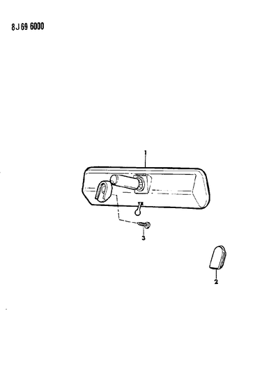 Mirror - Inside Rear View - 1987 Jeep J20