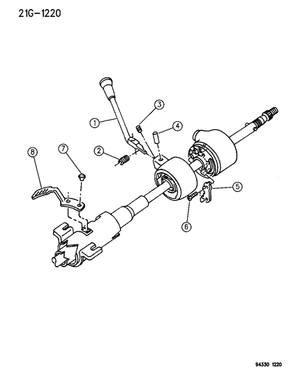 Controls , Gearshift , Steering Column Shift - 1996 Dodge Ram 1500