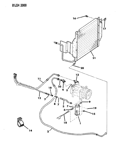 Receiver/Drier & Hoses - 1984 Jeep Wrangler