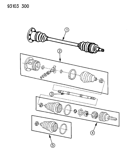 Shafts - Rear Axle - 1993 Dodge Grand Caravan