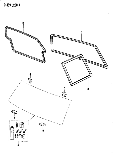 Seals - Quarter & Lift Door Window - 1993 Jeep Cherokee