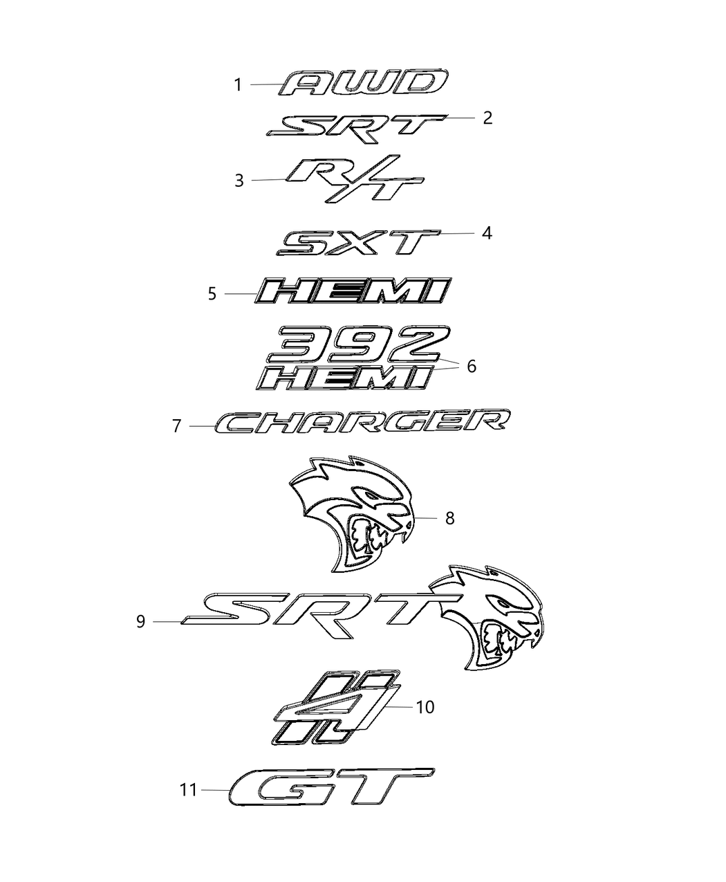 68216157AA - Genuine Mopar Nameplate