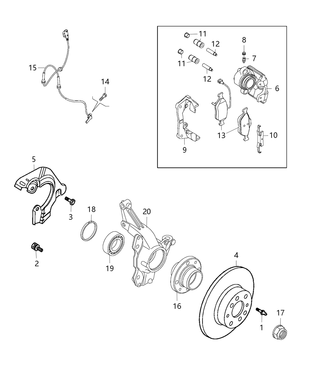 68404744AA - Genuine Mopar Sensor-Anti-Lock Brakes