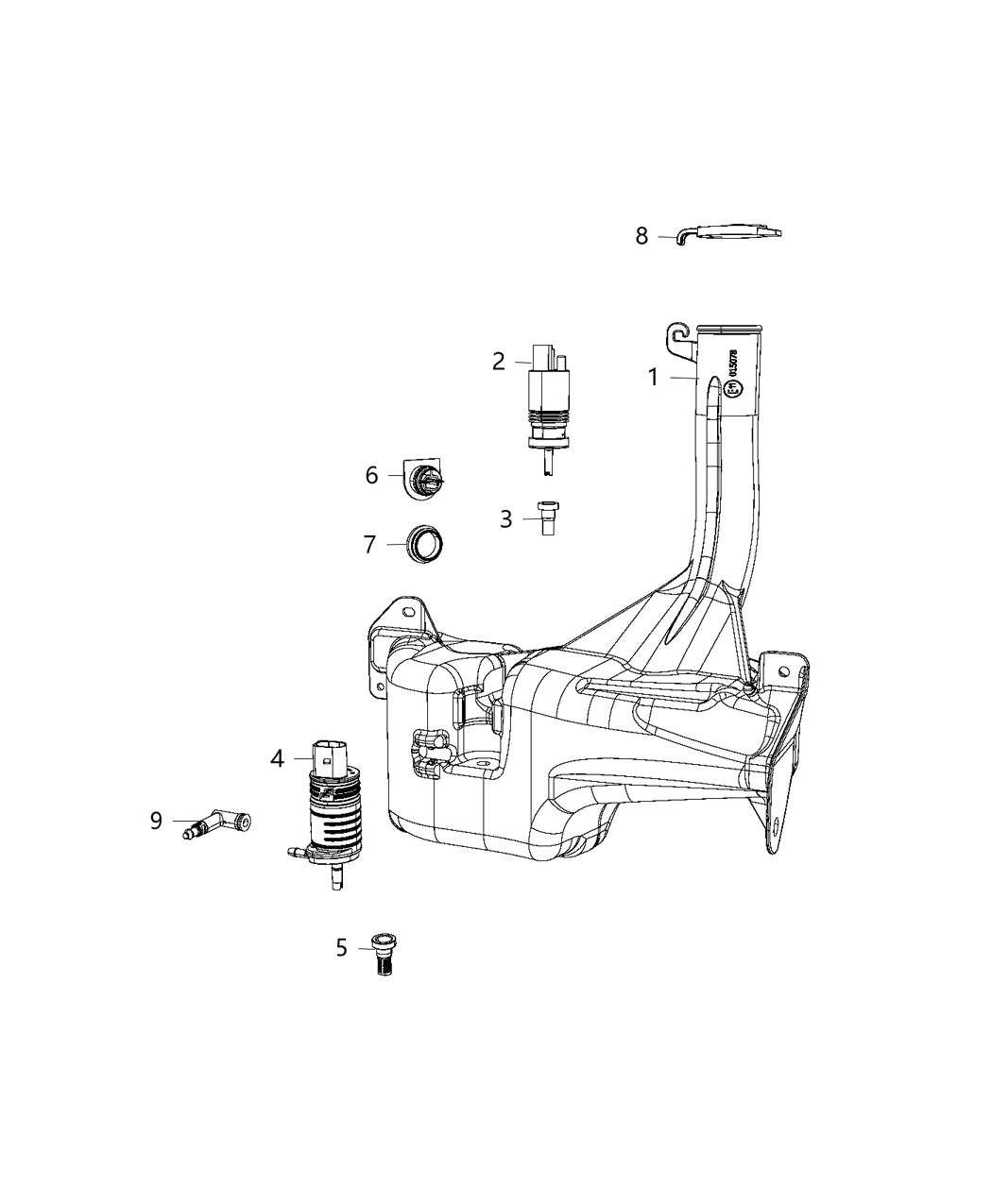 68160753AA - Genuine Mopar Reservoir-Windshield Washer
