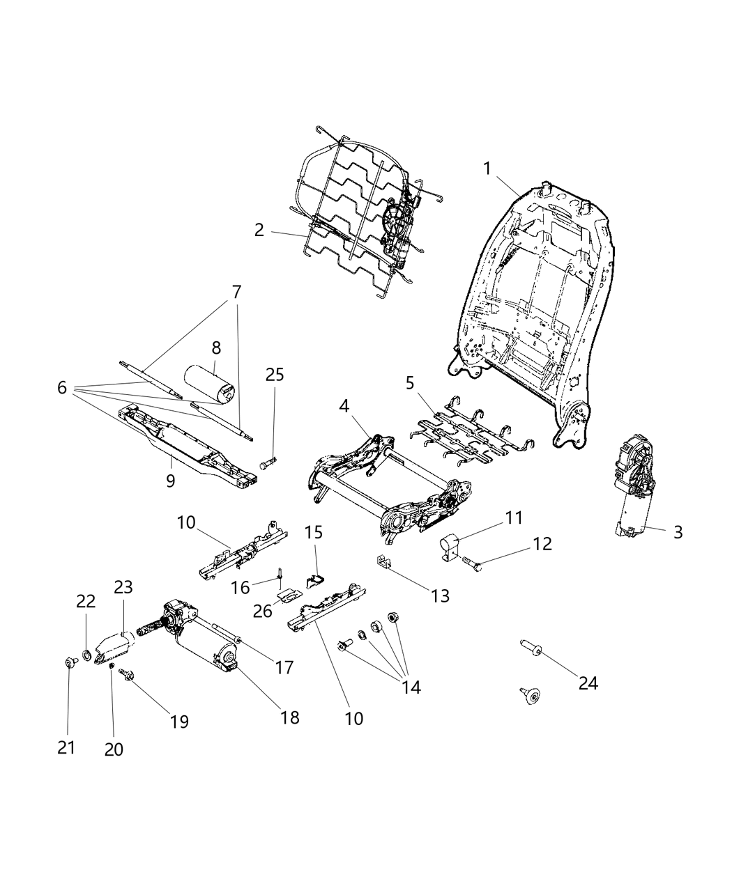 68324872AA - Genuine Mopar Motor-Power Seat
