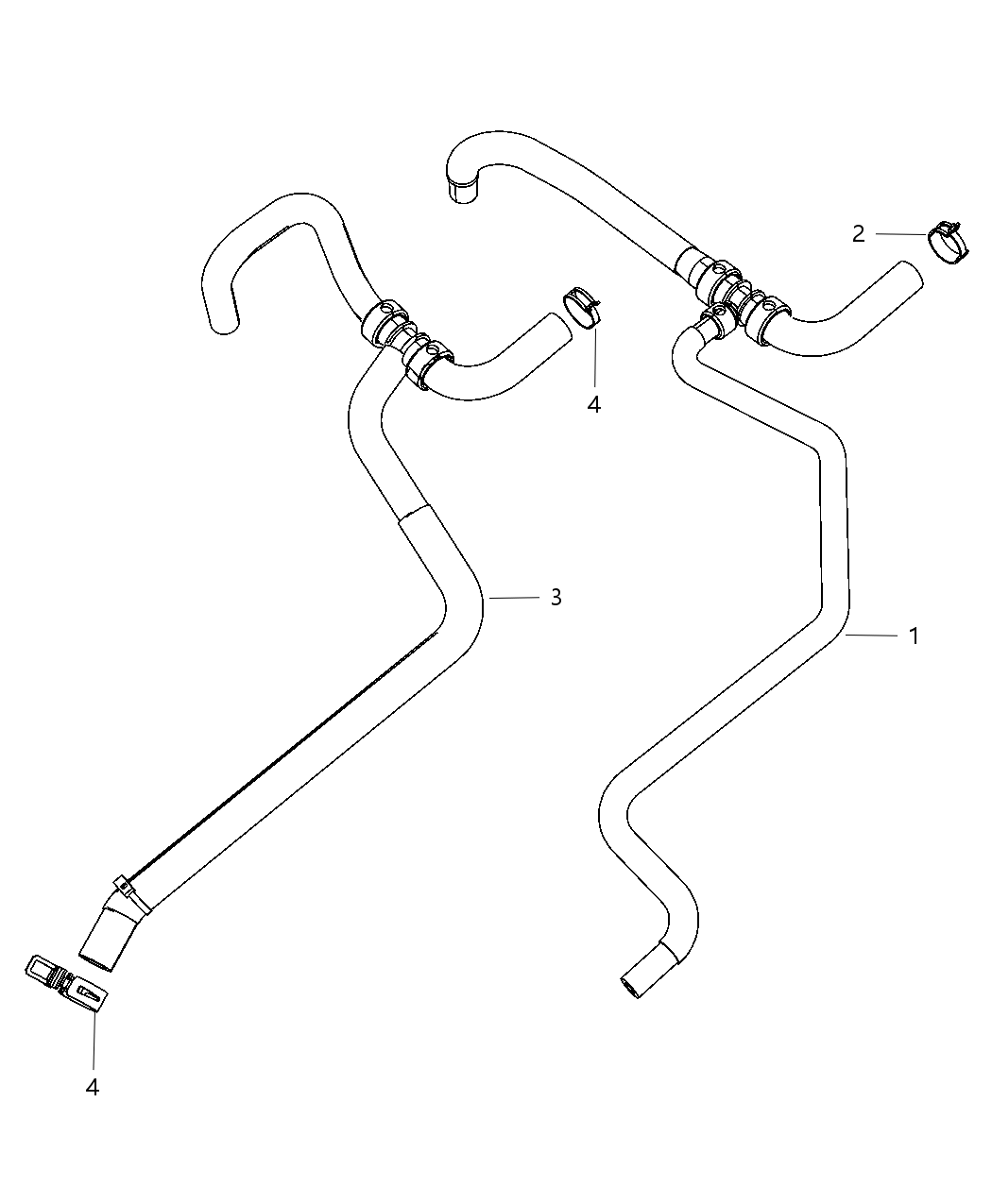 68193882AA - Genuine Mopar Hose-Heater Return