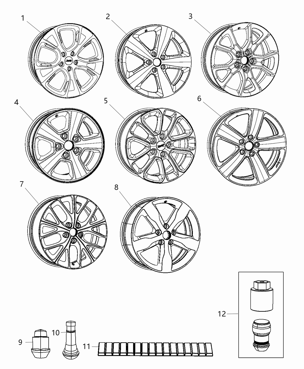 1JD14DX8AE - Genuine Mopar Black High Altitude Aluminum Wheel