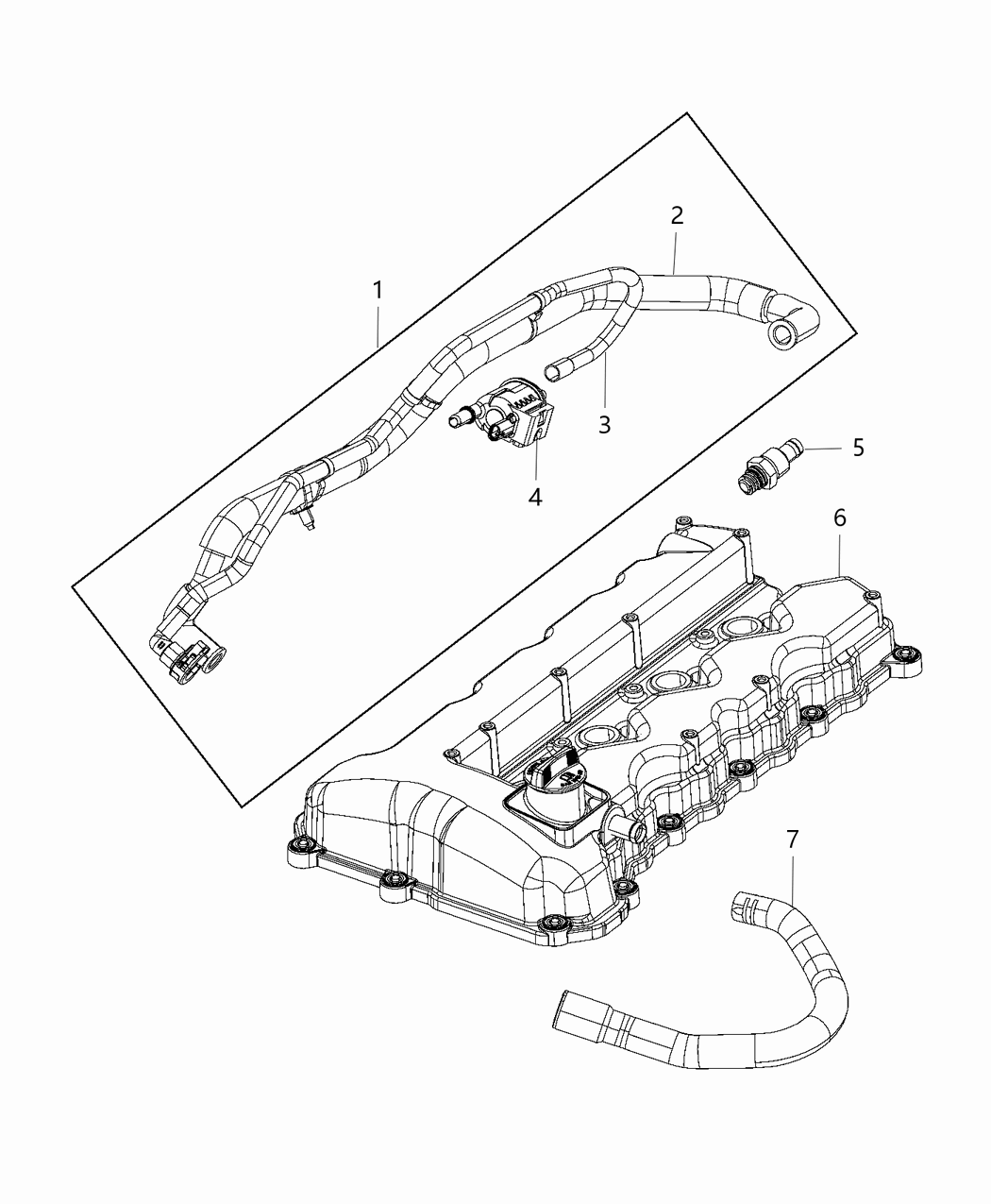 68361280AC - Genuine Mopar Hose-PCV