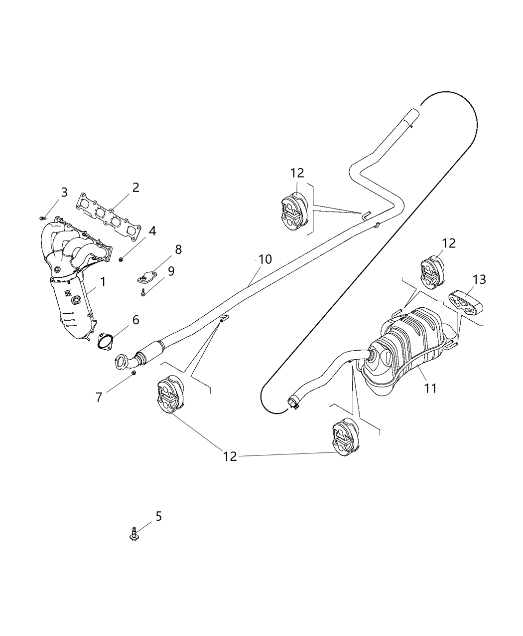 68489463AA - Genuine Mopar Exhaust Pipe