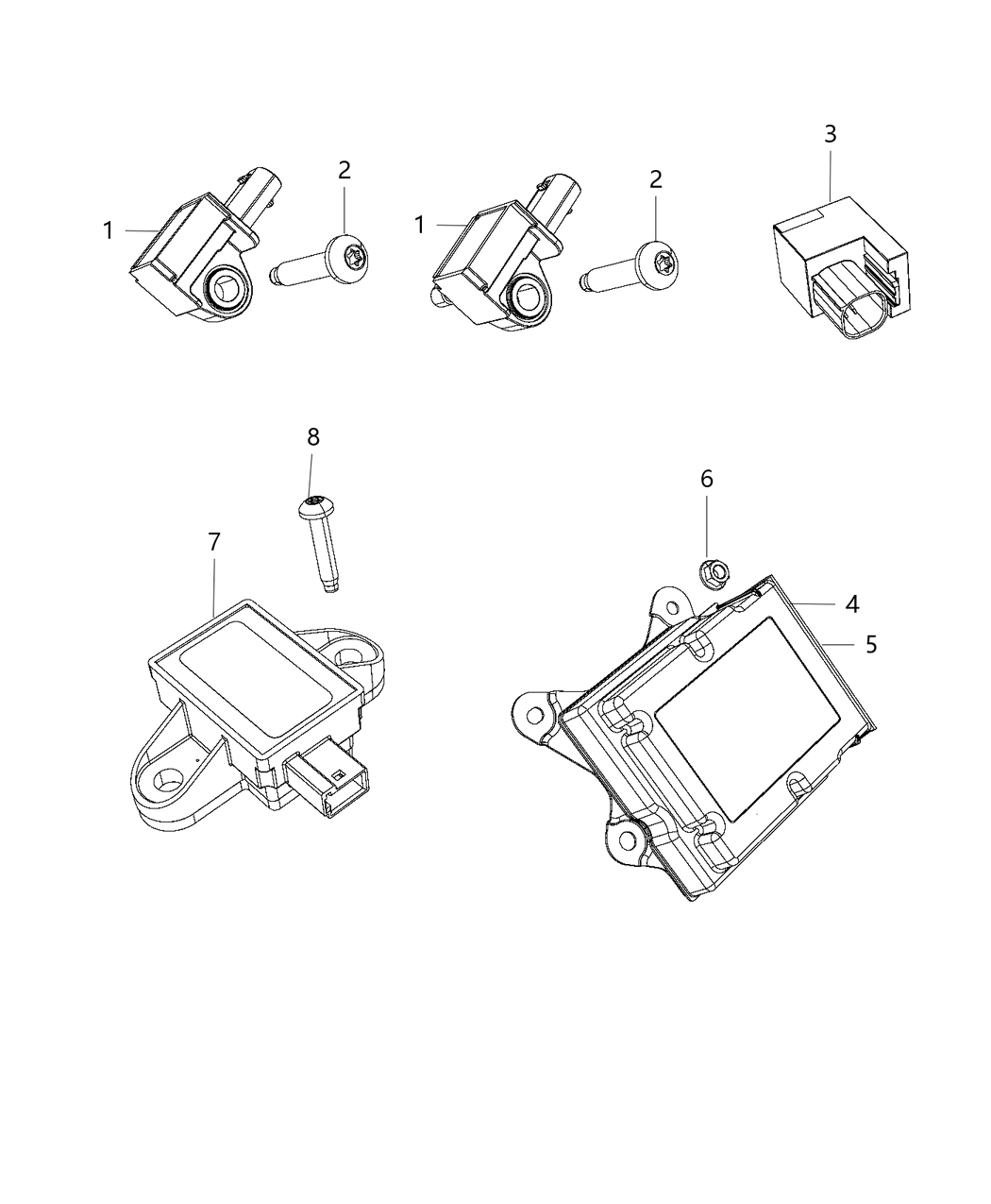 68211617AF - Genuine Mopar OCCUPANT Restraint Module