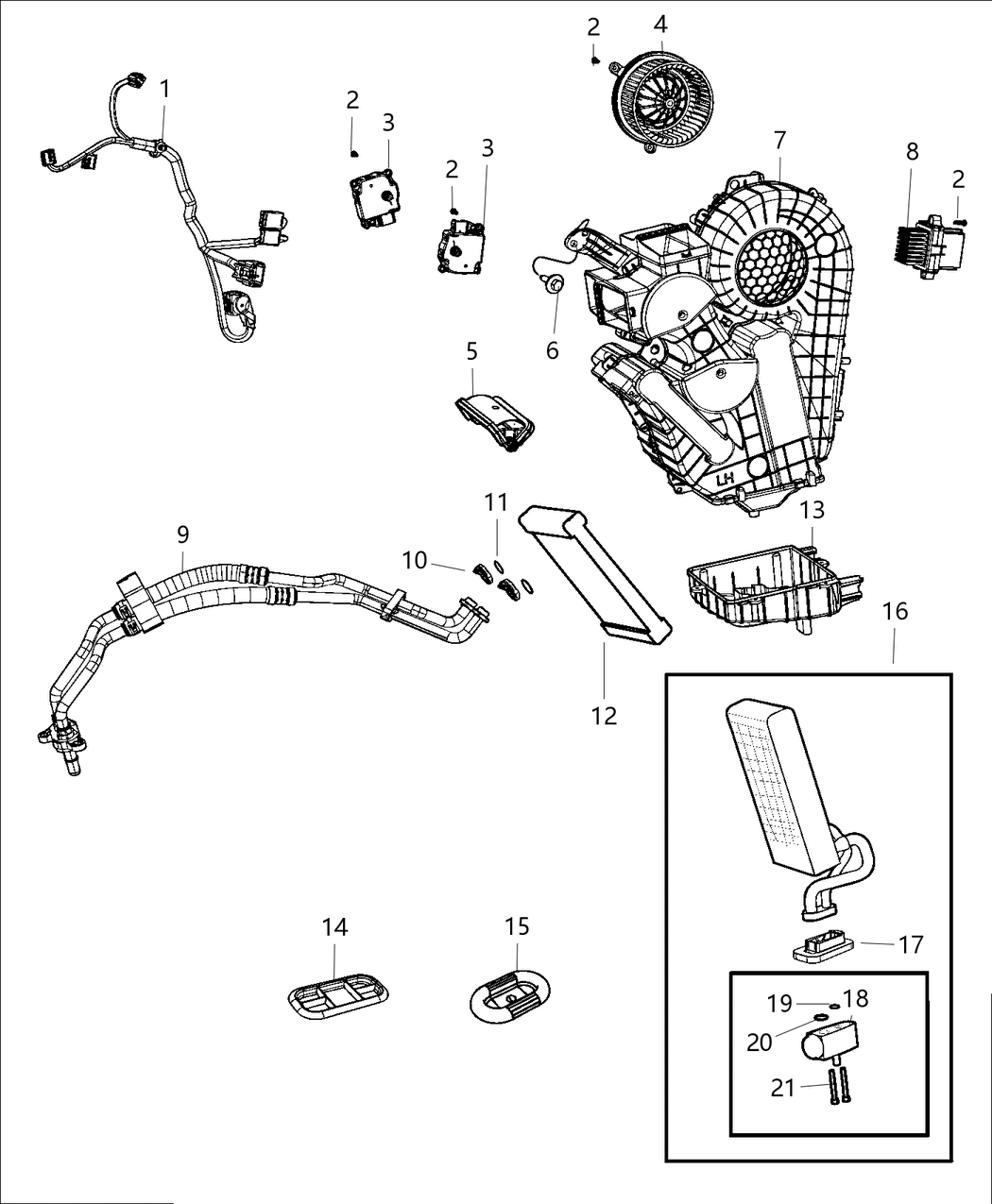 68261531AA - Genuine Mopar Housing-A/C And Heater Lower