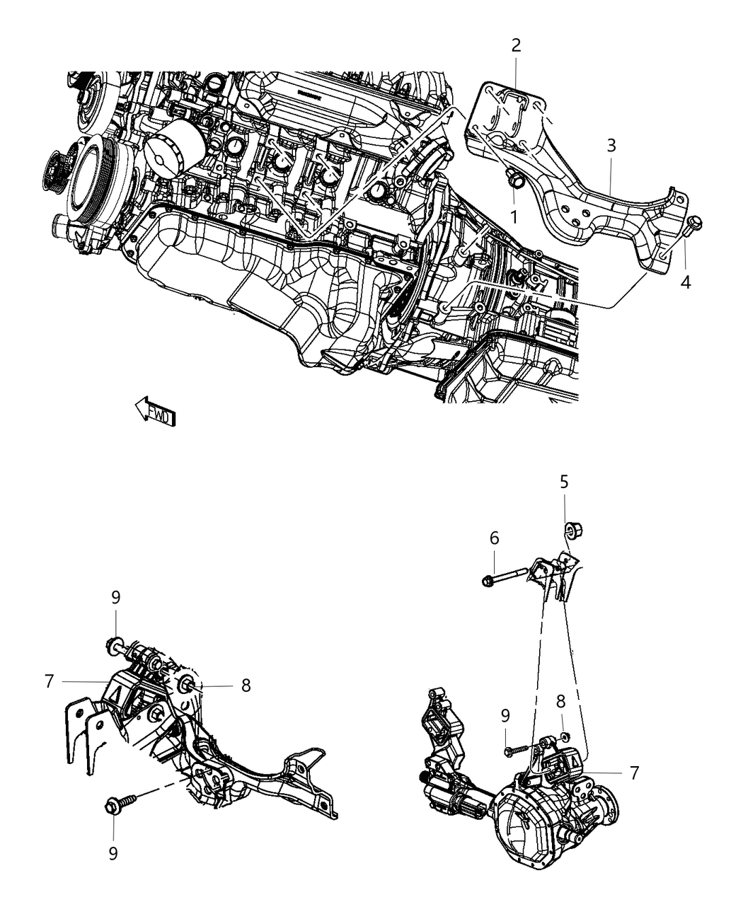 68213117AB - Genuine Mopar Bracket-Engine Mount