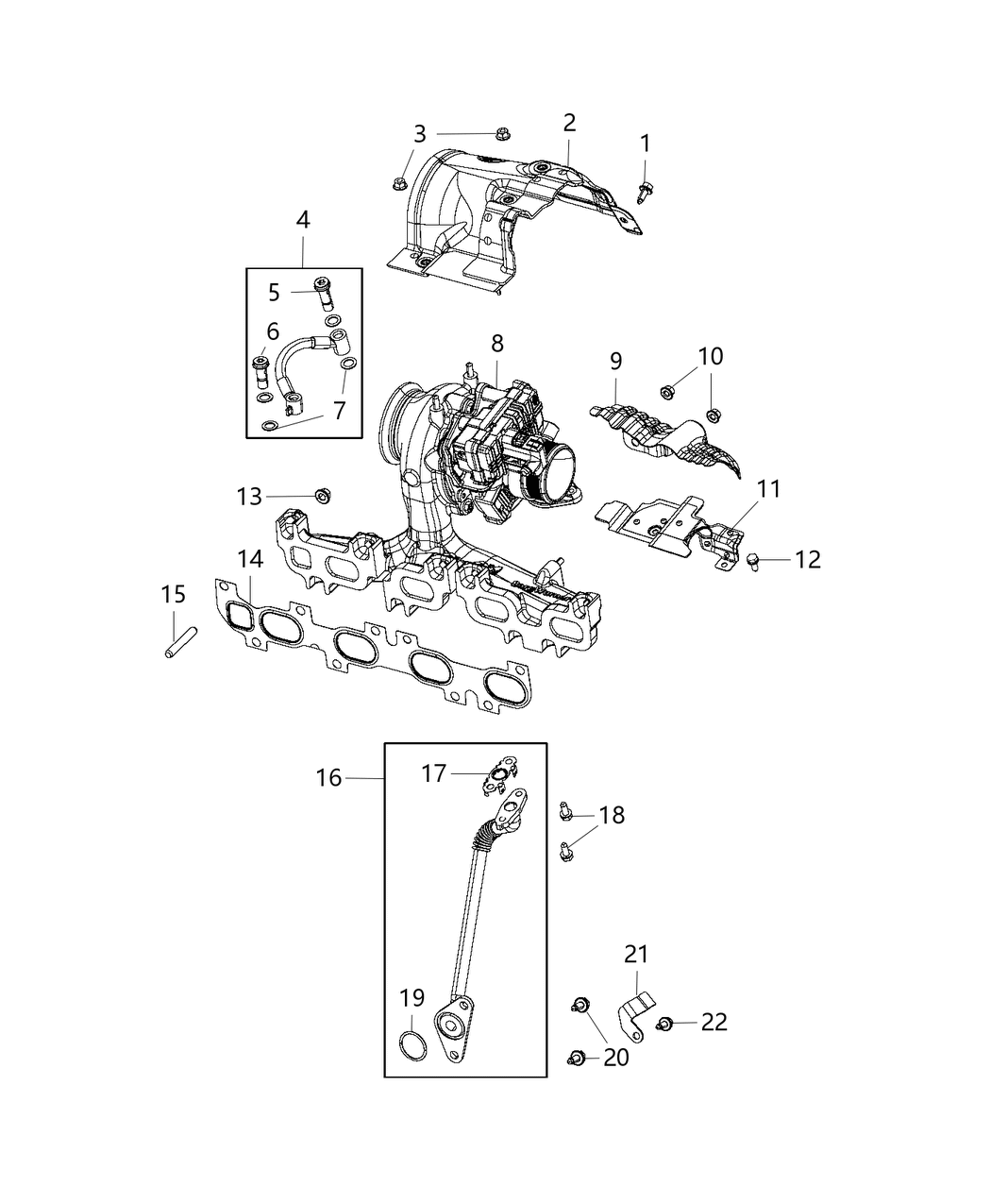 68303438AA - Genuine Mopar TURBOCHAR-Exhaust