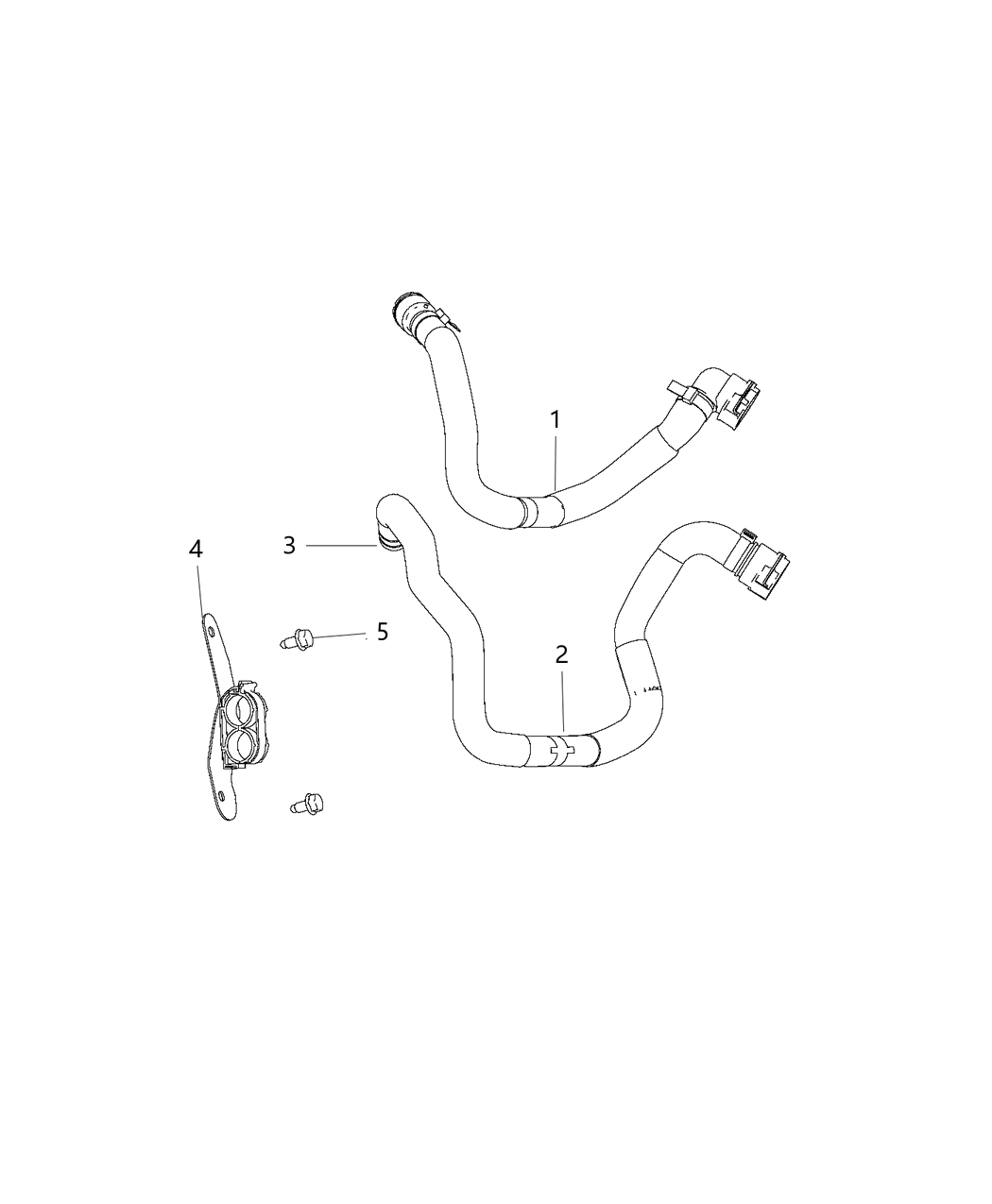 68261723AA - Genuine Mopar Hose-Heater Return