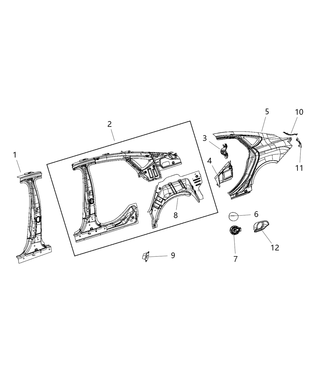 68199969AB - Genuine Mopar Panel-TAILLAMP Mounting