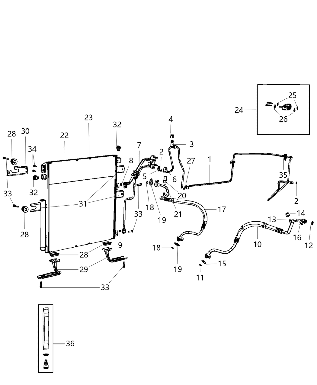 52014588AB - Genuine Mopar Cooler-CONDENSER And Trans Cooler