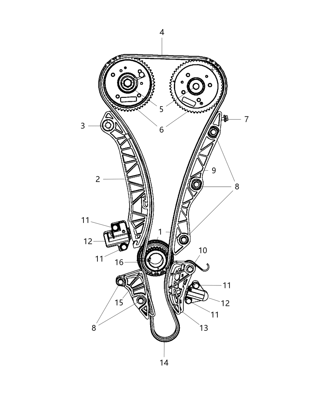 6509284AA - Genuine Mopar Bolt-HEXAGON FLANGE Head