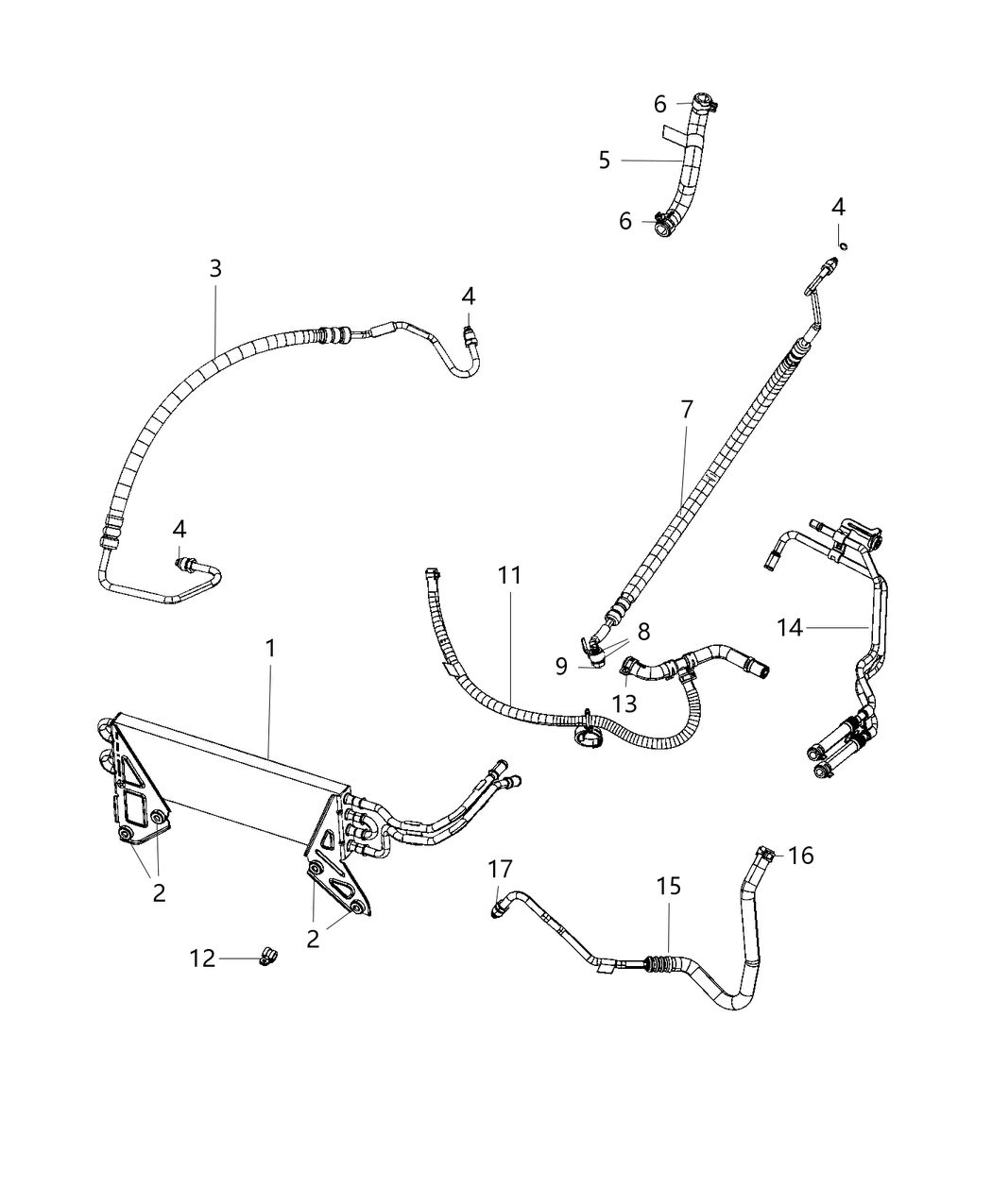 68453718AA - Genuine Mopar Line-Power Steering Return