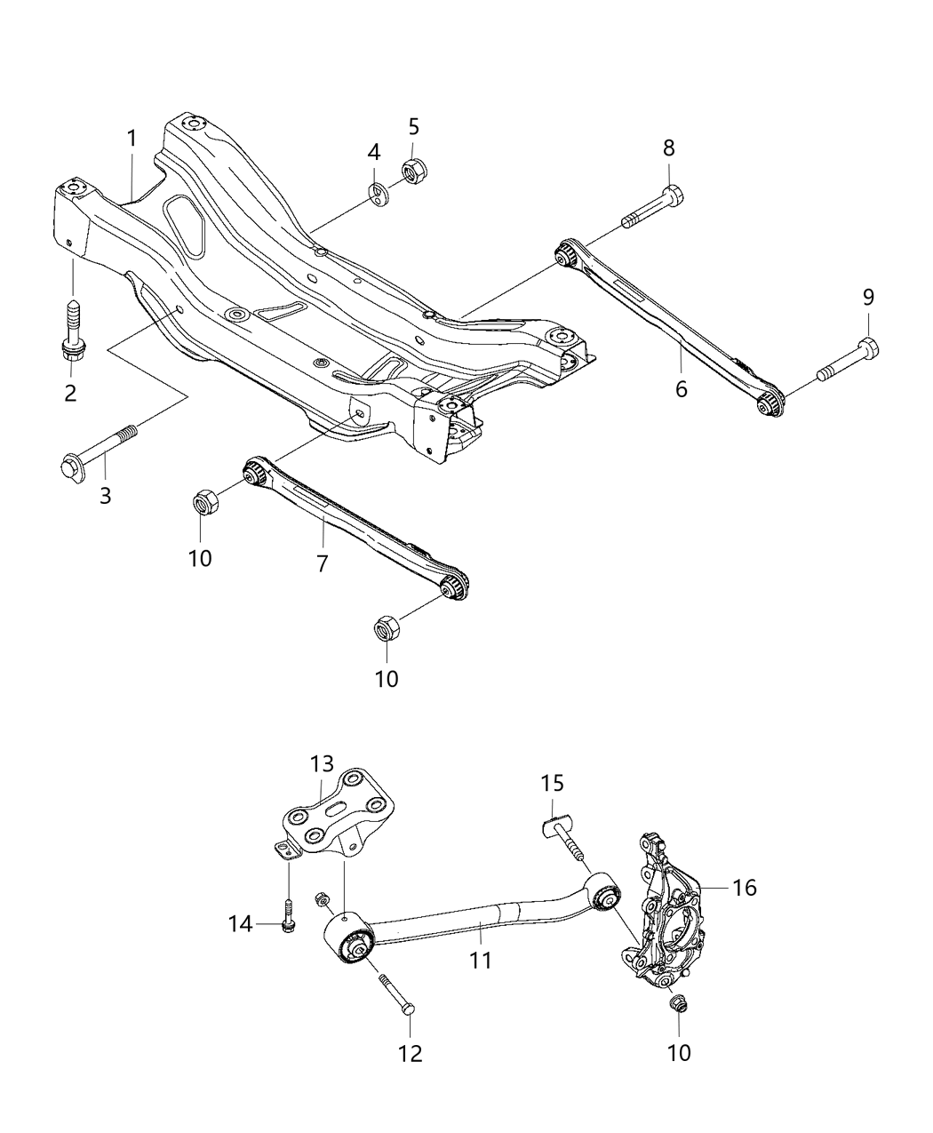 68339770AB - Genuine Mopar CROSSMEMBER-Rear Suspension