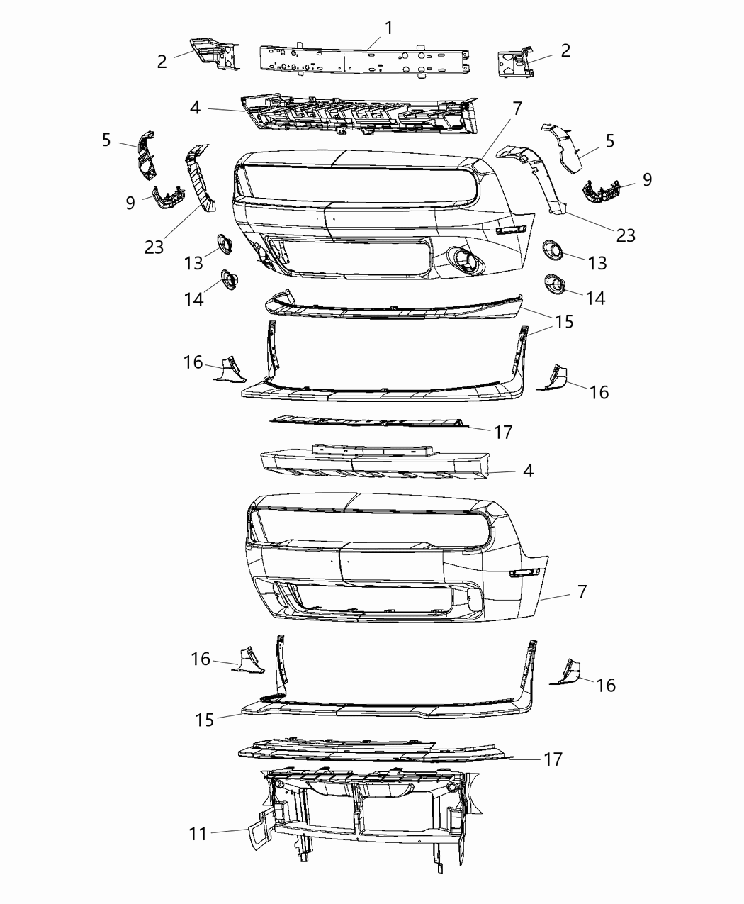 68395950AC - Genuine Mopar Support-Front Fascia