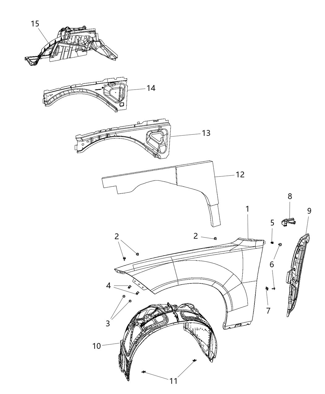 68418843AD - Genuine Mopar Fender-Fender