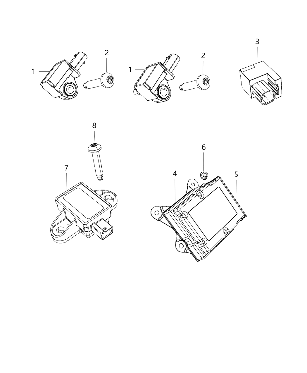 68405567AC - Genuine Mopar OCCUPANT Restraint Module