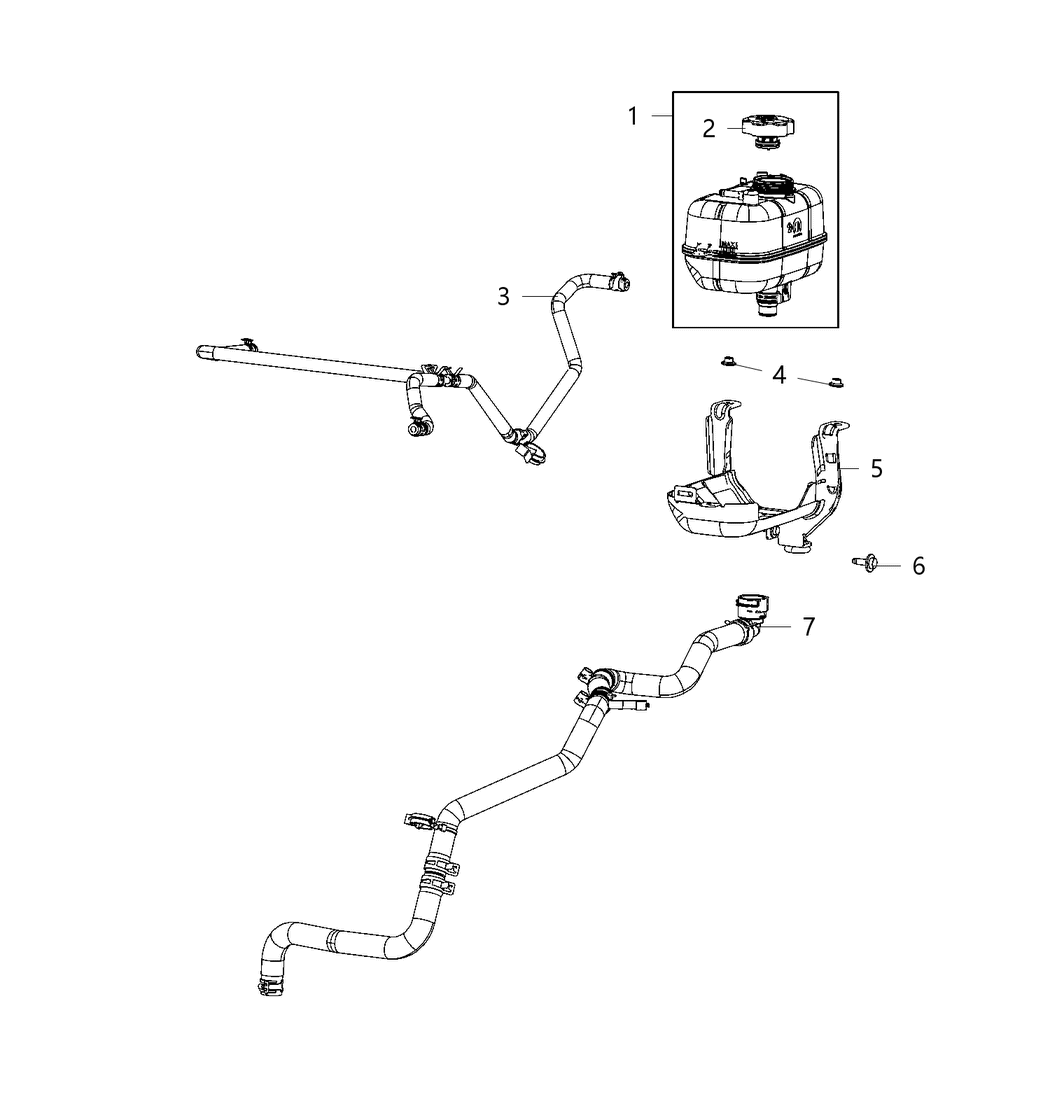68283411AC - Genuine Mopar Hose-COOLANT Bottle Inlet