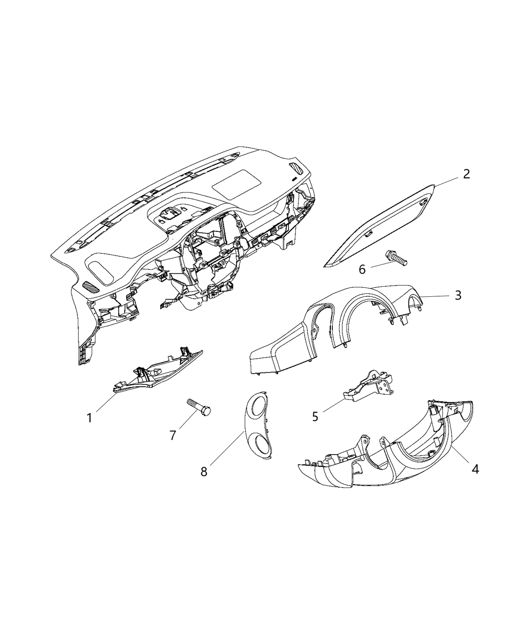 6SB95LXHAA - Genuine Mopar SHROUD-Steering Column