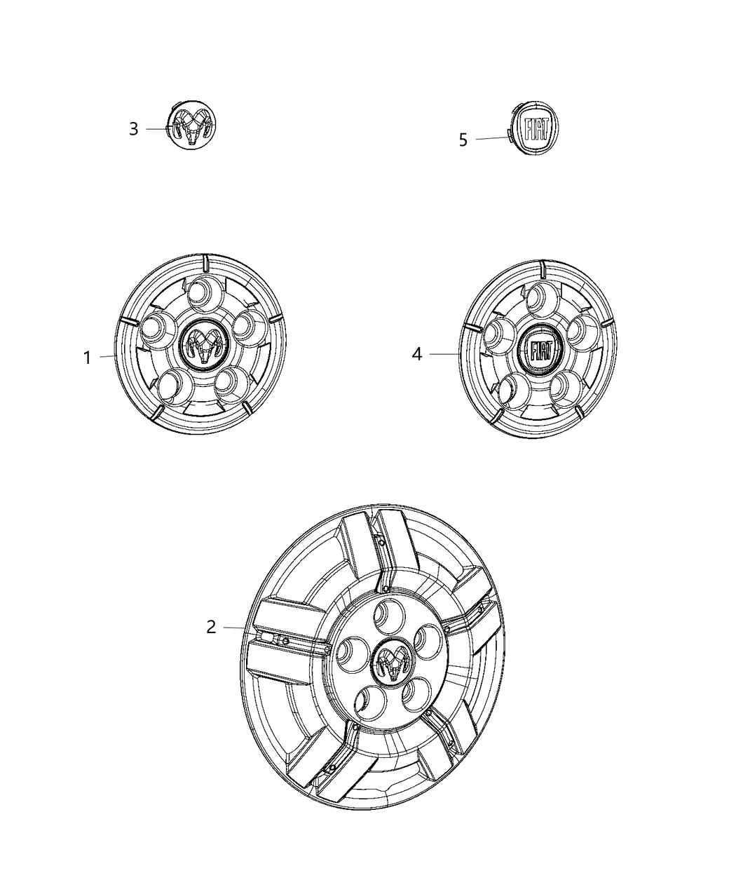 68417597AA - Genuine Mopar Wheel Cover